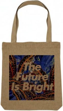 Fabulous Sac Shopping Tote Bag Aspect Lin - The Future is Bright Botanicque Collage Nature Fleurs Humour Vintage Parodie - Sac de Courses Toile Epaisse 360g Be