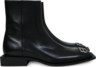 Balenciaga bottines zippées à semelle plate - Noir