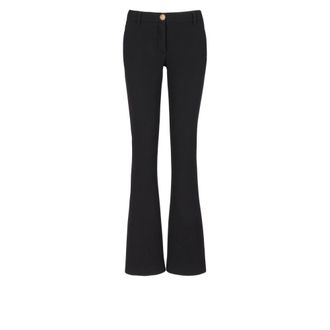 Balmain Pantalon bootcut en cr&ecirc;pe - Femme - Pantalons - Noir - Taille: 40 FR