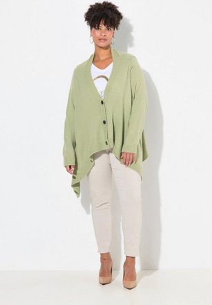 Miamoda Strickjacke Strickjacke Cape-Look Knopfleiste Langarm