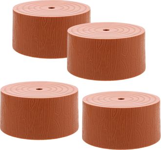 DOITOOL 4 Stück Teiliges Mini Weihnachtsbaumständer mit Realistischem Kunststoff-holzstumpf Kompakte Ersatzbasis für Kleine Künstliche Tannenbäume Stabiler Ti