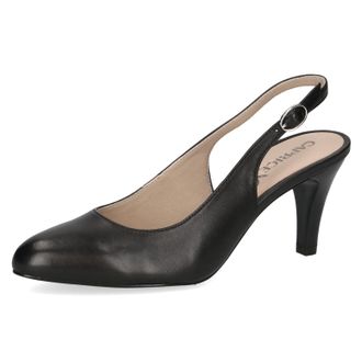 Caprice Damen Slingpumps aus Leder Elegant, Schwarz (Black Nappa), 38.5 EU