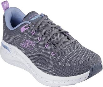 Skechers Femme Arch Fit 2.0 Fast Paced Basket, Gray Knit/Multi Trim, 42 EU