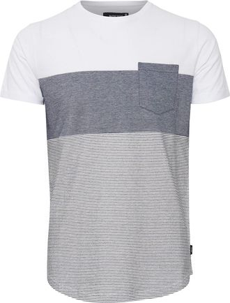 Indicode IDMorler Herren T-Shirt Kurzarm Shirt mit Streifen aus 100% Baumwolle mit Rundhalsausschnitt, Größe:3XL, Farbe:Off-White (002)
