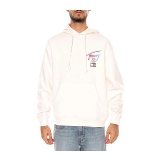 Tommy Hilfiger Signature Back Logo Relaxed Hoody - - Sweatshirts & Hoodies - Herren - Wei&szlig; - 2XL