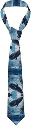 Generic Cravate Homme Motif De Baleine De Montagne Flottante Fine Tie Confortable Cravate Pour Hommes Pour Travail F&ecirc;te &Eacute;v&eacute;nements