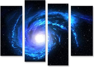 Islandburner Bild auf Leinwand Sternspirale Weltraum Galaxie Universum Blau Stern Bilder Wandbilder Poster