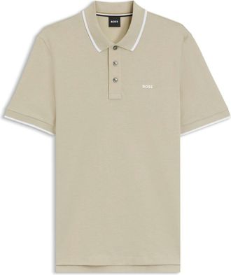 HUGO BOSS Piqu&eacute;-Poloshirt mit Kontraststreifen am Kragen in