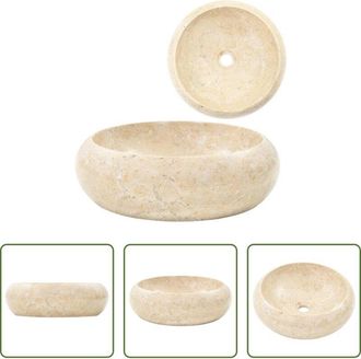 vidaXL Marmor Waschbecken Creme - Waschbecken 40x12 cm Marmor Creme