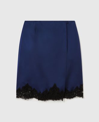 Stella McCartney Iconic Lace Skirt, Woman, Navy, Size: 38