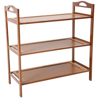 BESPORTBLE Bambus Schuhregal Stehend 3 Lagig Kompakt Mehrst&ouml;ckig Schuhaufbewahrung Organizer f&uuml;r Eingangsbereich und Kleiderschrank