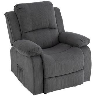 Best Mobilier Bestmobilier - Armand - fauteuil relax &eacute;lectrique en velours c&ocirc;tel&eacute; - gris