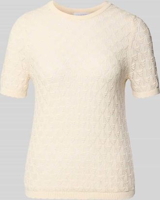 Jake*s Strickshirt mit Lochstickerei