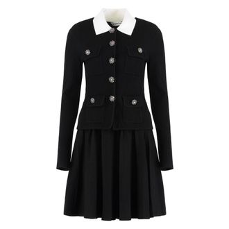 Self Portrait Femme, Robes, Noir, Taille: 38 FR Tailored Knit Mini Dress