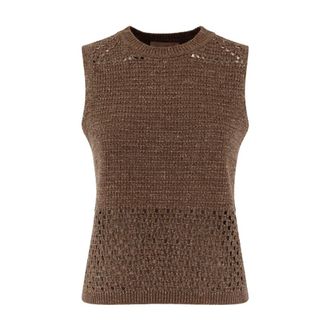 MC2 Saint Barth Aire Crochet Top - - Tops - Damen - Braun - L