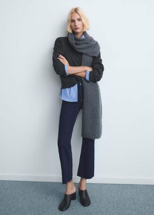 Mango Jean Sienna flare crop bleu - Femme - 32 - MANGO