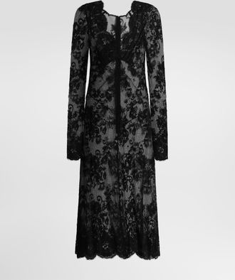Dolce & Gabbana Kleid Aus Chantilly-spitze - Frau Collection Schwarz 42