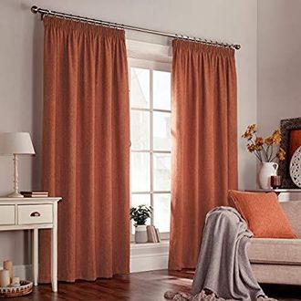 furn. Furn Harrison 168X137 PPT CURT B/ORAN, Polyester, Burnt orange, 66x54 (168x137cm)