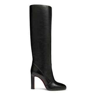 Santoni Botte &agrave; talon en cuir - Femme - Chaussures - Noir - Taille: 37 EU