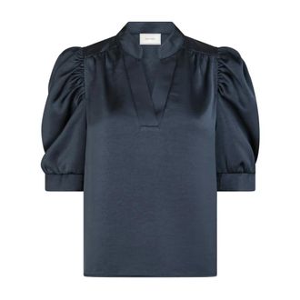 Neo Noir Midnight Blue Satinbluse Roella Hearvy - - Blouses & Shirts - Damen - Blau - XL
