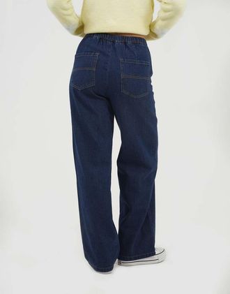 Brave Soul Jean droit &agrave; taille &eacute;lastique - Indigo-Bleu marine