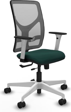 Piqueras y Crespo B&uuml;rostuhl mit wei&szlig;en und schwarzen Armlehnen, h&ouml;henverstellbare Lendenwirbelst&uuml;tze, ausgestattet mit Syncro/Traslack und Schneideschaum, Grau/Flaschen