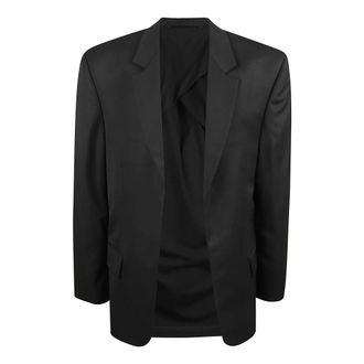 Balenciaga Ma&szlig;geschneiderte Jacke aus Twill und Jersey - - Jackets - Herren - Schwarzk - S