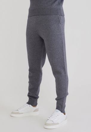 Siksilk Herren Grau meliert Gestrickte Jogginghose XXL