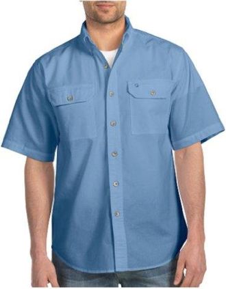 Carhartt Work in Progress T-shirt &agrave; manches courtes l&eacute;ger Chambray boutonn&eacute; S200 Bleu Taille XL