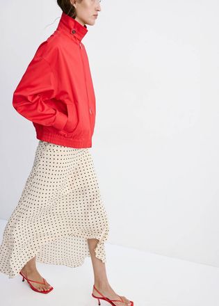 Mango Jupe longue &agrave; pois &eacute;cru - Femme - XS - MANGO