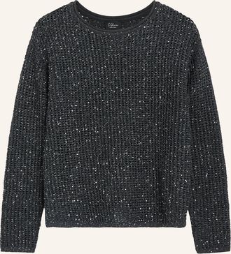 s.Oliver Black Label S.Oliver Black Label Pullover Mit Pailletten grau