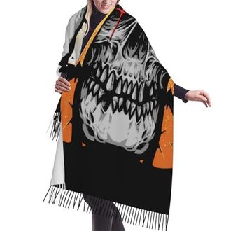 Generic Cr&acirc;ne Fant&ocirc;me Et Squelette DHalloween Femme Ch&acirc;le Wrap &Eacute;pais &Eacute;charpe Chaud Ch&acirc;le Pour Cadeau Automne Hiver Soir&eacute;e