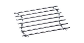 KitchenCraft Untersetzer f&uuml;r Kocht&ouml;pfe und Pfannen, Topfuntersetzer Edelstahl, Hitzebest&auml;ndige Untersetzer Teller in Gitterform, Silber Edelstahl, Verchromt, 27 x 