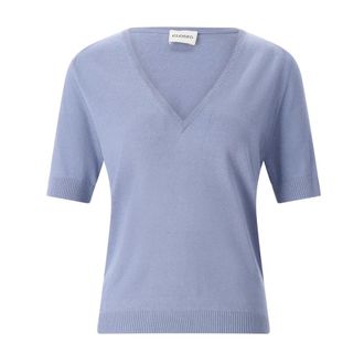 Closed Femme, Pulls, Bleu, Taille: 40 FR Tricot &agrave; col en V