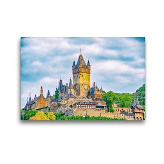 Calvendo Premium Textil-Leinwand 45 x 30 cm Quer-Format Reichsburg Cochem | Wandbild, HD-Bild auf Keilrahmen, Fertigbild auf hochwertigem Vlies, Leinwanddruck 