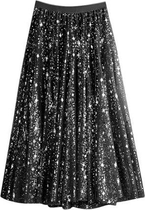 Generic Jupe Paillette Femme Jupes Sequin Jupe &agrave; Paillettes Hem Fashion Bodycon Mini Jupe pour Soir&eacute;e en Ville ou Club
