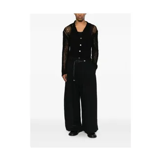 Ziggy Chen Homme, Pantalons, Noir, Taille: S Pantalon Large