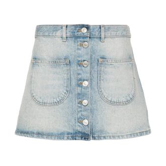 Courr&egrave;ges Multiflex Denim Minirock - - Skirts - Damen - Blau - M
