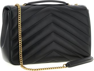 Saint Laurent Lambskin Leather Shoulder Bag - Black