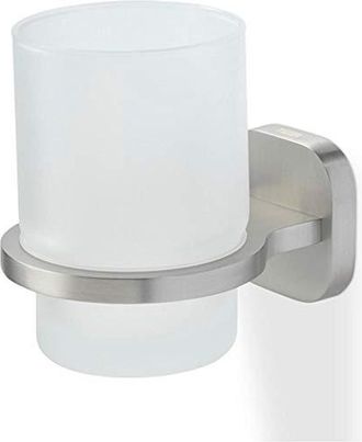 Tiger Ramos Becherhalter und Zahnputzbecher, Edelstahl gebürstet