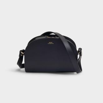 A.P.C. Halbmondtasche Mini Schwarz aus glattem Kalbsleder