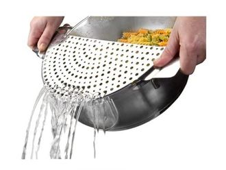 Ibili Ibili Sieb für Töpfe 728100, Abtropfhilfe für Kochtöpfe, Siebaufsatz, halbrund, aus Edelstahl, Durchmesser 26 cm