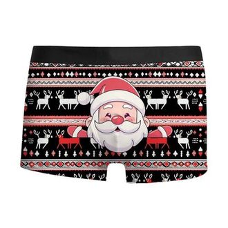 Generic Boxers Noel Homme Drole Personnalisé, sous-vêtements de Noël imprimés,Respirants Confortables,Taille Moyenne intérieur,Shorty à la Taille Caractéristi