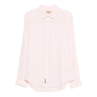 Woolrich Hemdf&auml;rgat Skjorta i Ren Linne - - Shirts - Herren - Rosa - XL