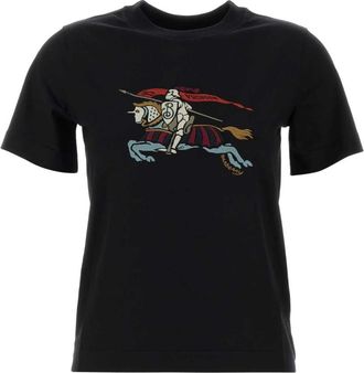 Burberry Femme, Tops, Noir, Taille: 38 FR Cotton T-Shirt
