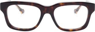 Gucci Brille mit eckigem Gestell - Braun