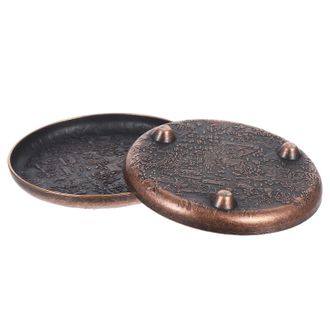 OSALADI 2 St&uuml;ck Retro Untersetzer aus Kupfer Runde Metall Tassenuntersetzer f&uuml;r Kaffee Tee Hitzebest&auml;ndig und Dekorativ f&uuml;r Zuhause und Gastronomie