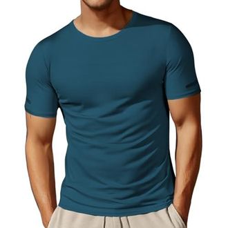 Generic T-shirt d&eacute;t&eacute; en maille &agrave; manches courtes pour homme - L&eacute;ger - Sport ext&eacute;rieur - Soie d&eacute;contract&eacute;e, bleu clair, 3XL