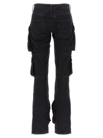 The Attico Womens Black Cotton Cargo Pants