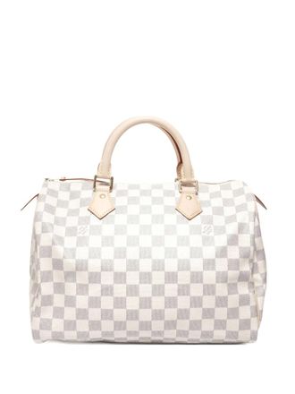 Louis Vuitton 2021-2025 30 Speedy Damier Azur Tote Bag - Wei&szlig;